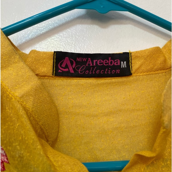 areeba collection | Kurtas | Yellow Floral Kurta With Scarf | Poshmark